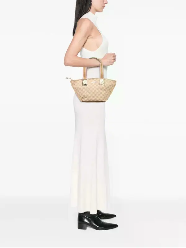 Gucci Gg Canvas Web Handbag - Brown