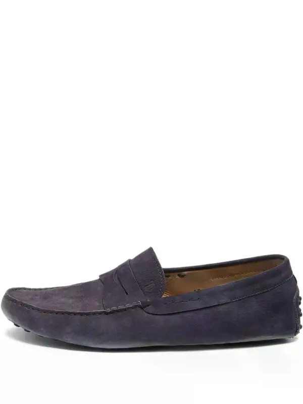 TOD'S Suede Loafers With Contrast Stitching - Blue