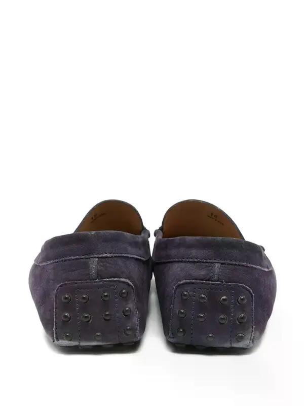 TOD'S Suede Loafers With Contrast Stitching - Blue