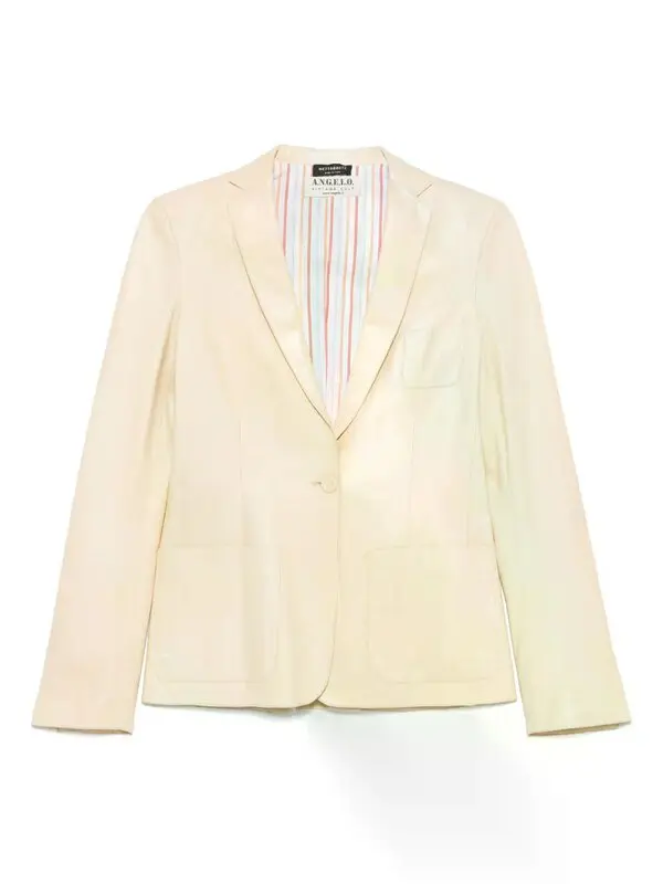 A.N.G.E.L.O. VINTAGE CULT Light Beige Leather Blazer