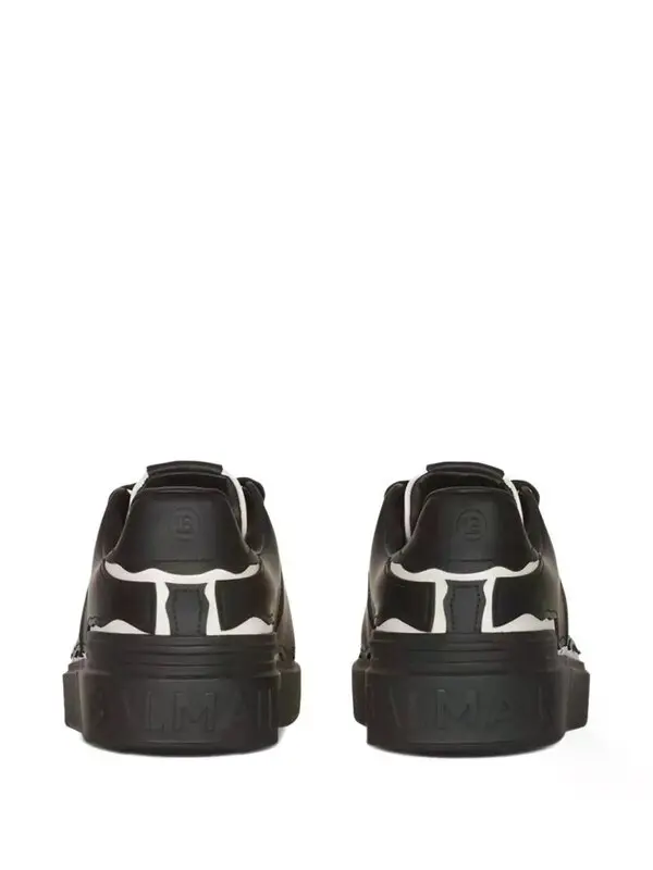 Balmain B-court Contrasting Trim Lace-up Sneakers