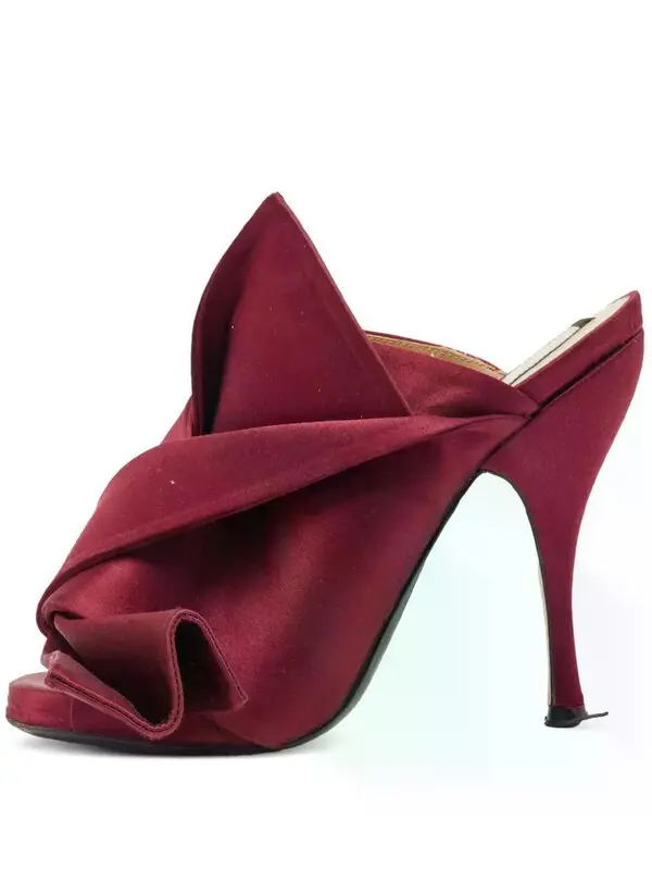 N°21 120mm Satin Bow Mules - Red