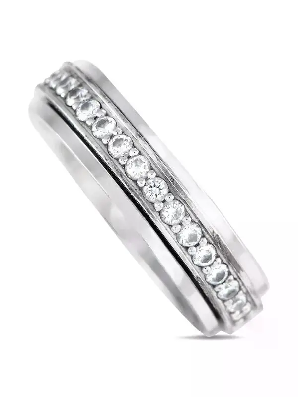 PIAGET 18k White Gold Diamond Rotating Band Ring - Silver