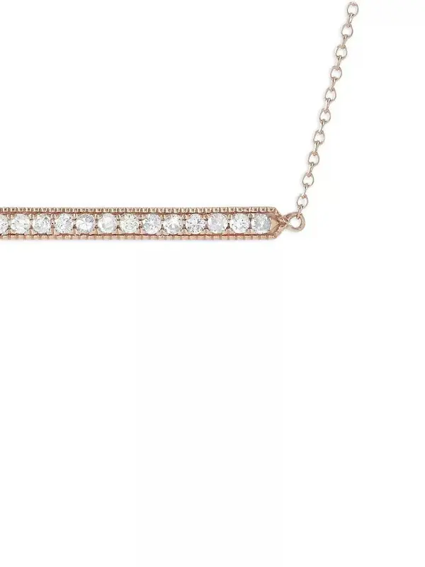 LB EXCLUSIVE 14k Rose Gold Diamond Bar Necklace