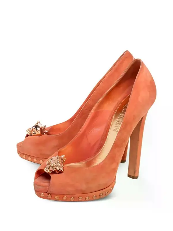 Alexander McQueen Suede Heeled Platform Pumps