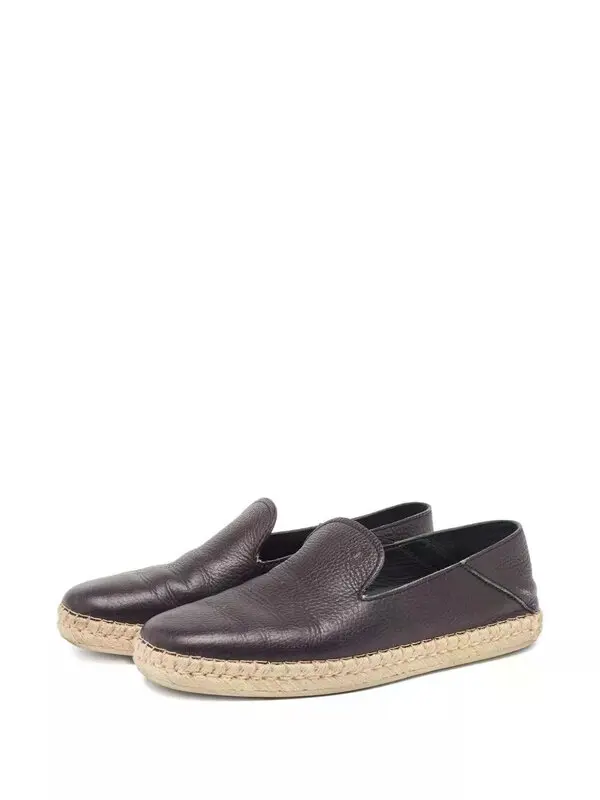 TOD'S Leather Espadrilles - Black