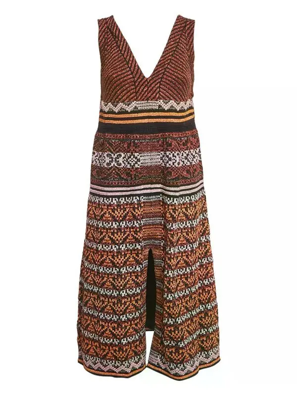 Missoni Geometric-pattern Knit Dress - Metallic