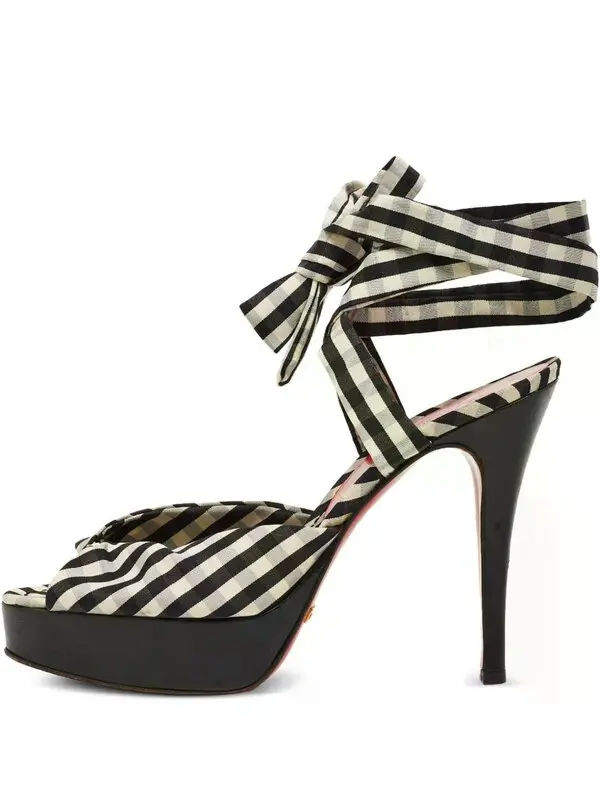 Dolce & Gabbana Gingham Patterned Sandals - Black