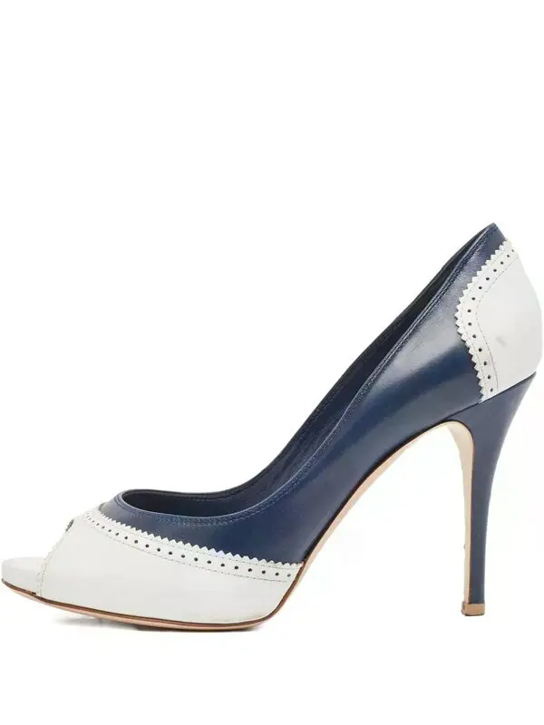 GIANVITO ROSSI Leather Peep-toe Pumps
