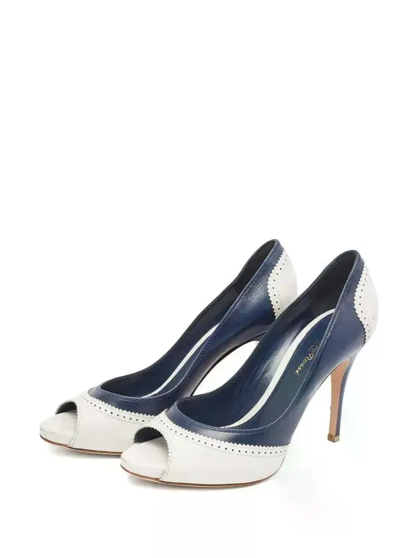 GIANVITO ROSSI Leather Peep-toe Pumps