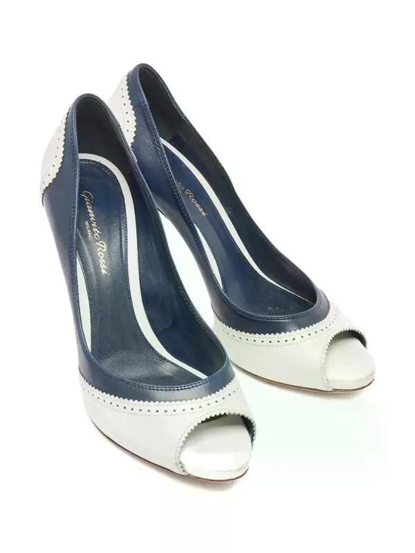 GIANVITO ROSSI Leather Peep-toe Pumps