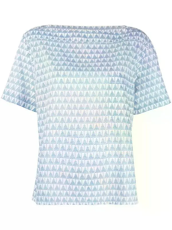 Hermès 1960s Geometric Print T-shirt - Blue