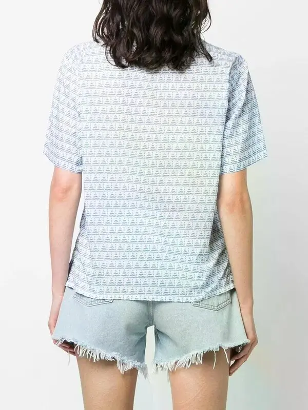Hermès 1960s Geometric Print T-shirt - Blue