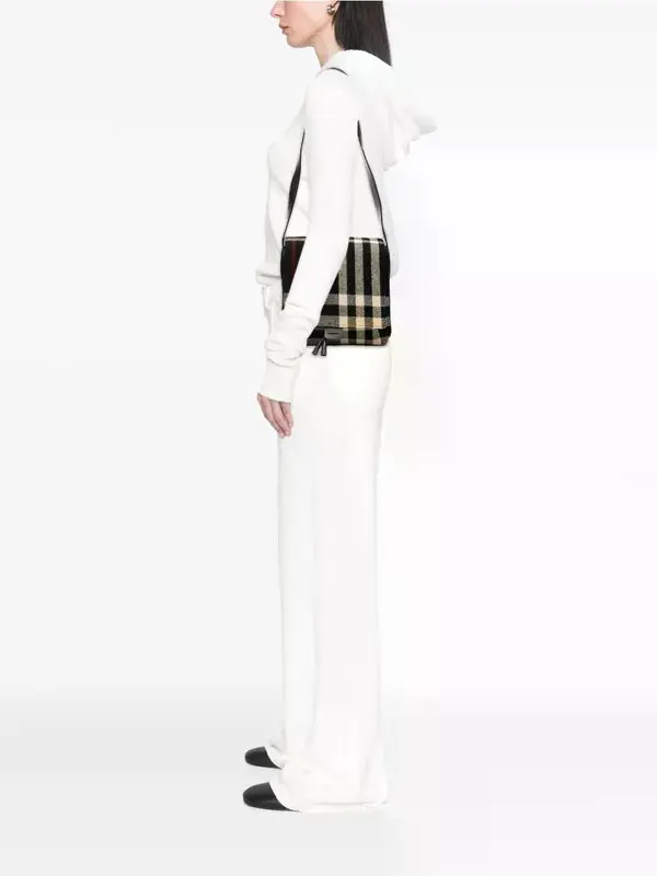 Burberry Mega Check Wool Shoulder Bag