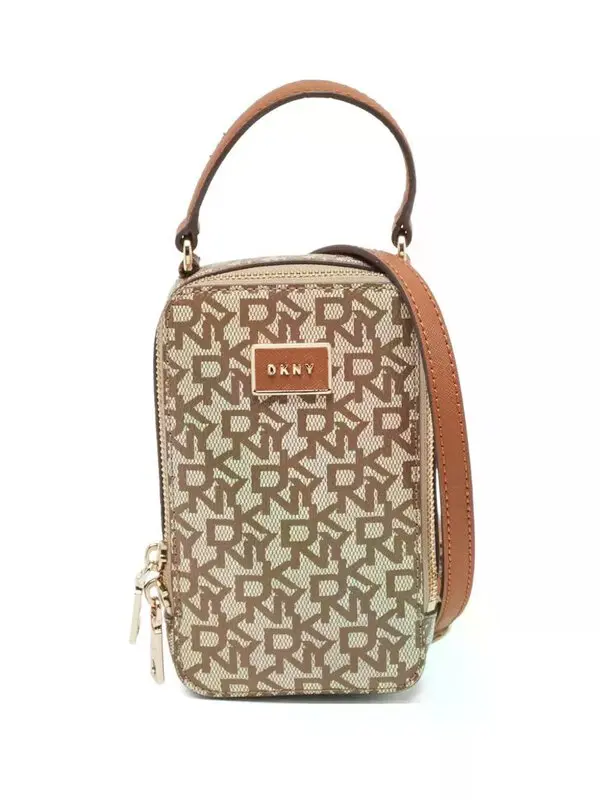 Dkny Monogram Pattern Shoulder Bag - Brown