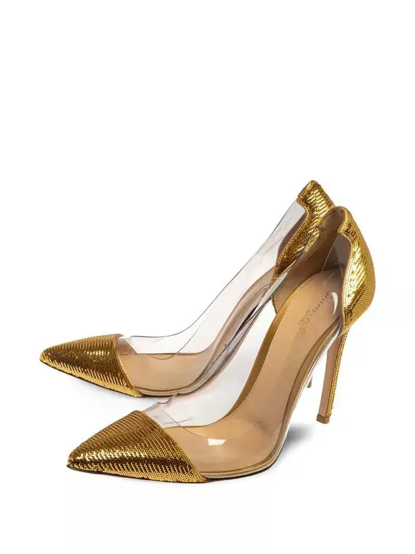 GIANVITO ROSSI 2024 105mm Sequinned Pumps - Gold