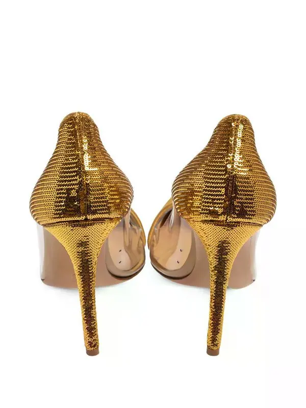 GIANVITO ROSSI 2024 105mm Sequinned Pumps - Gold