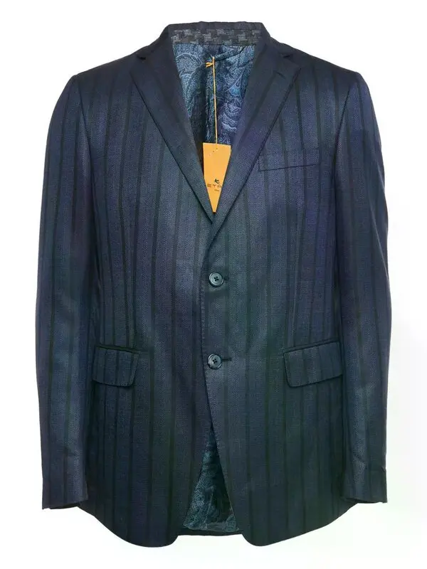 Etro Single-breasted Striped Blazer - Blue