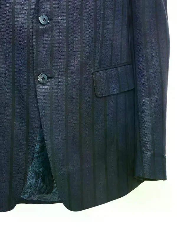 Etro Single-breasted Striped Blazer - Blue