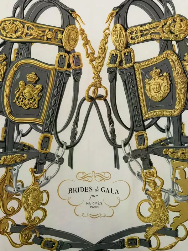 Hermès 1960s Brides De Gala Silk Scarf - Blue