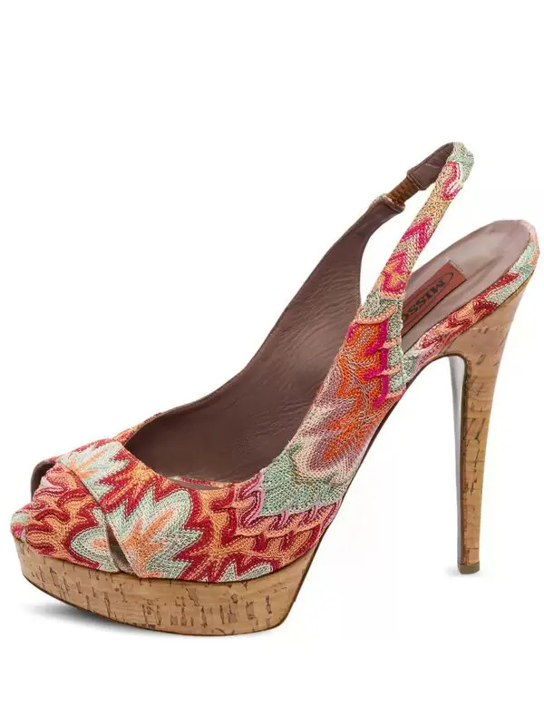 Missoni 135mm Platform Slingback Sandals