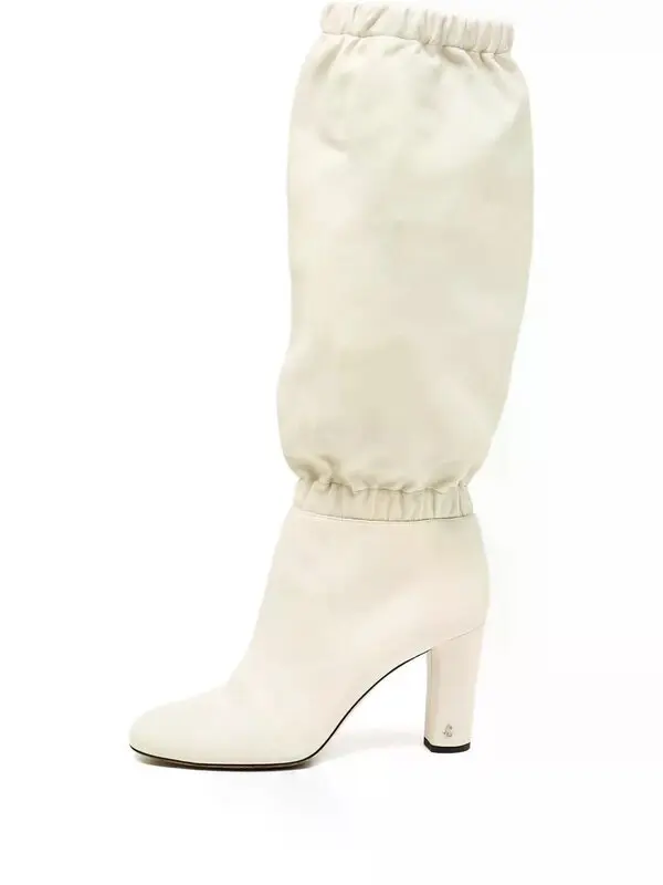JIMMY CHOO Slouch Leather Block Heel Boots
