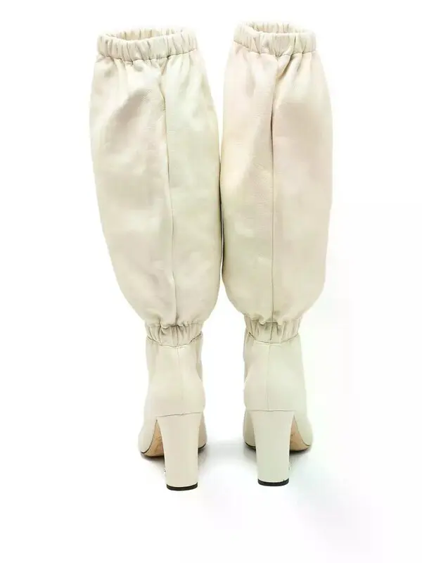 JIMMY CHOO Slouch Leather Block Heel Boots