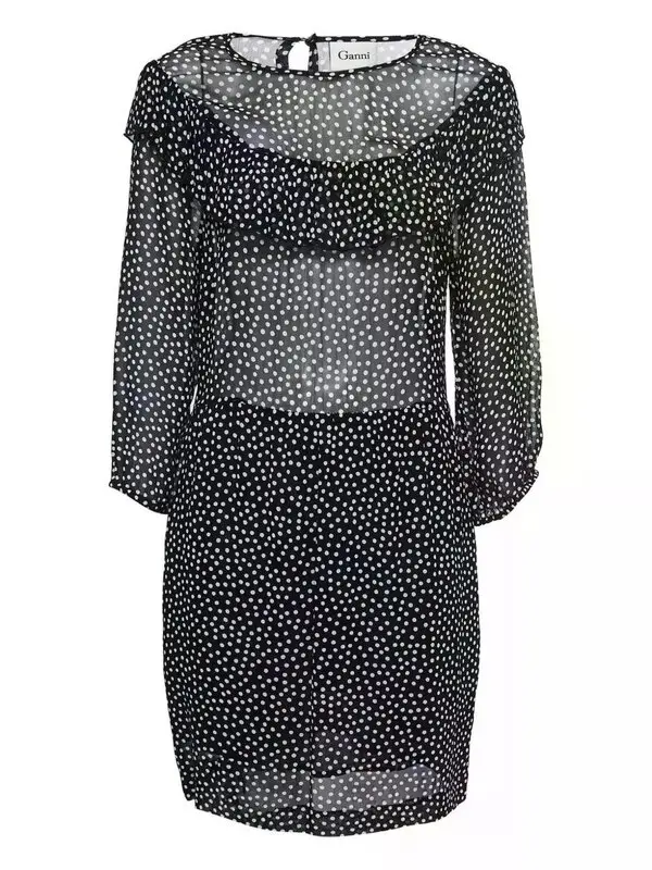GANNI Polka-dot Ruffle Dress