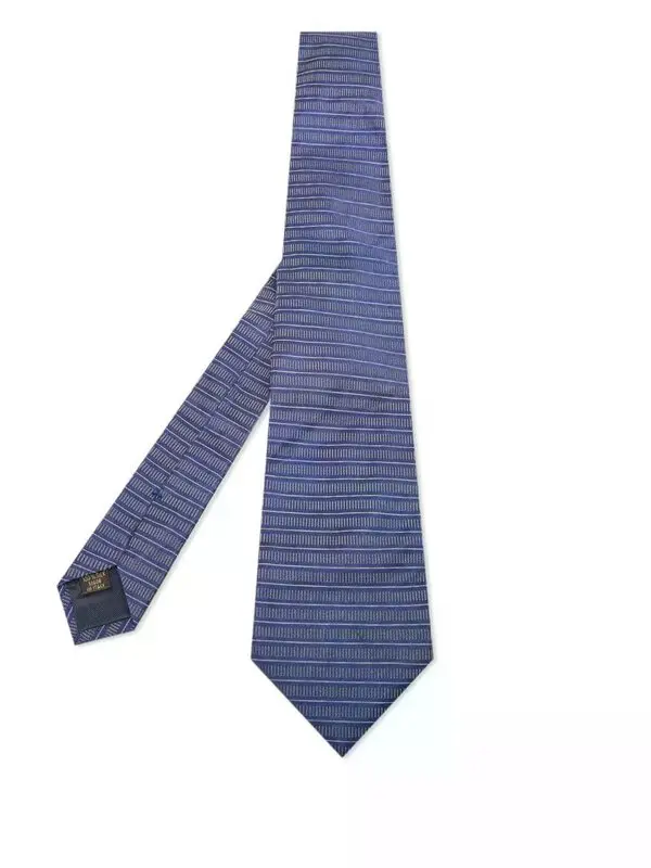 Valentino Garavani Patterned Jacquard Silk Tie - Blue