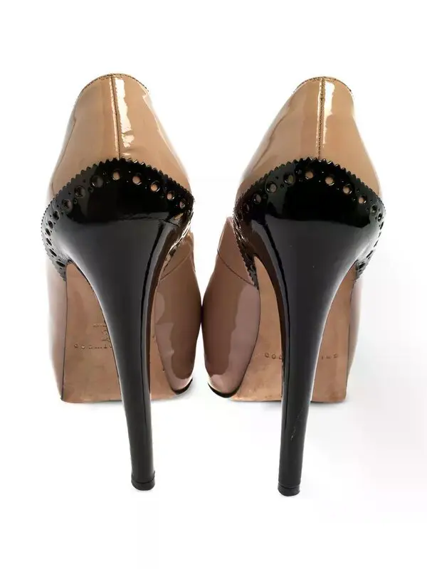 Brian Atwood Patent Leather Round Toe Stiletto Pumps
