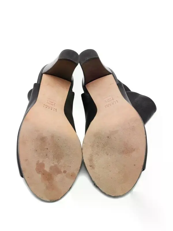 STUART WEITZMAN Peep-toe Leather Block Heel Boots