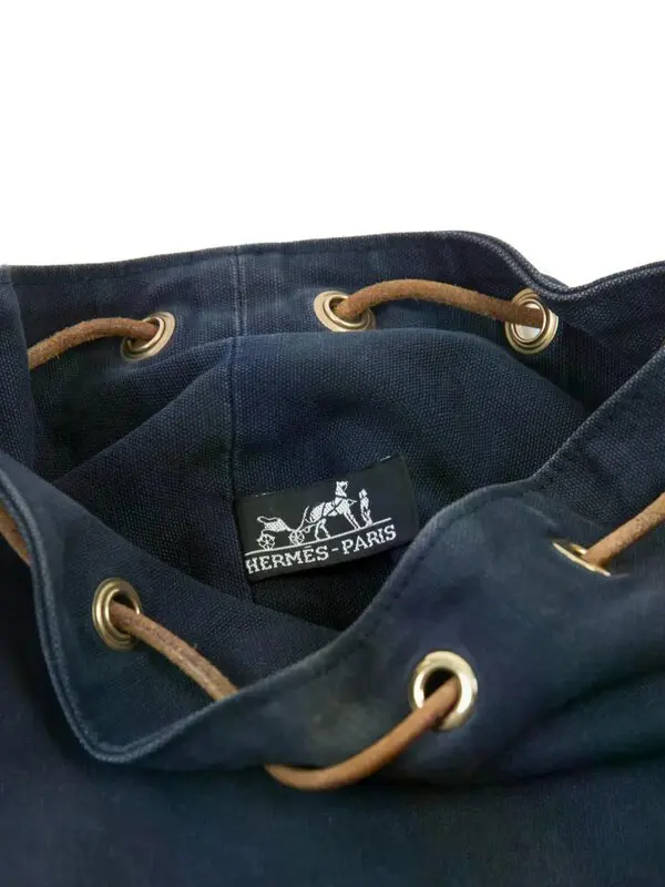 Hermès 1990s Mimile-marin Drawstring Bucket Bag - Blue