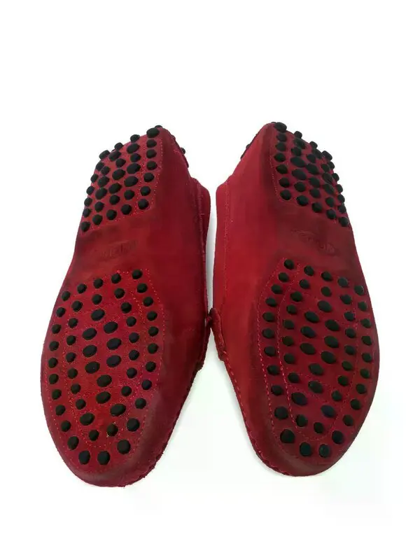 TOD'S Vintage Leather Loafers - Red
