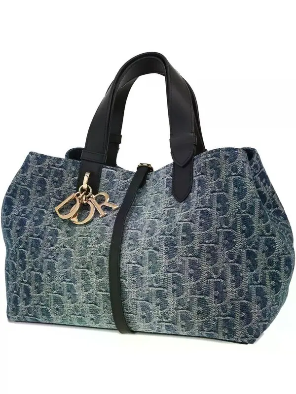 Dior Denim Oblique Monogram Tote Bag