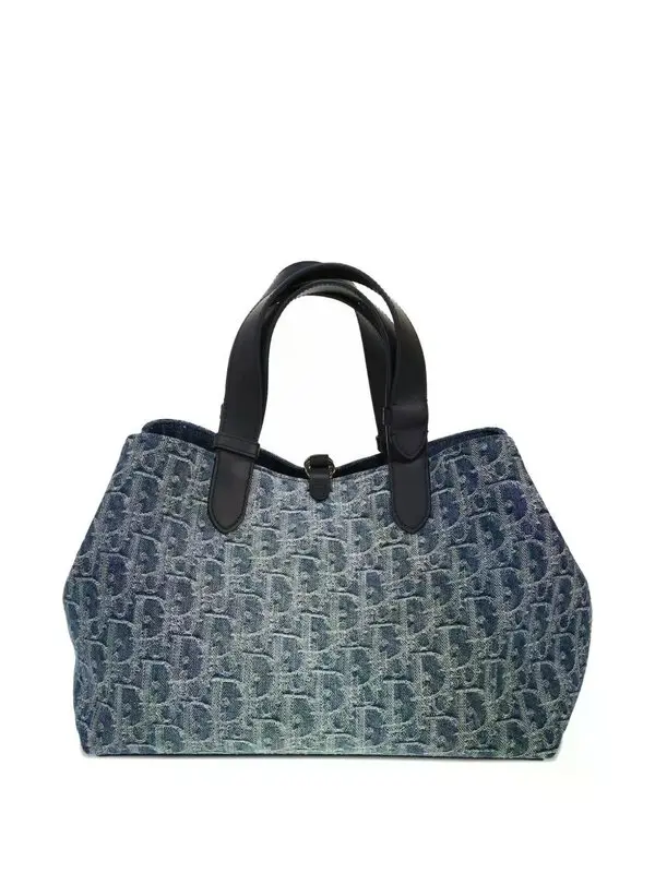 Dior Denim Oblique Monogram Tote Bag