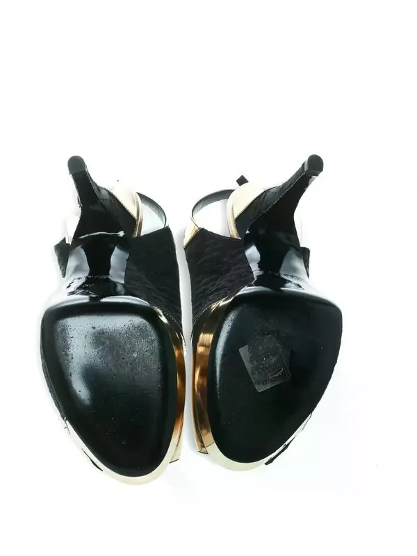 LOUIS VUITTON Satin Slingback Platform Sandals