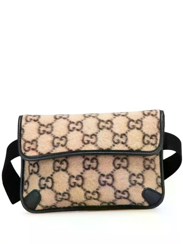 Gucci Gg Wool Slim Belt Bag - Brown