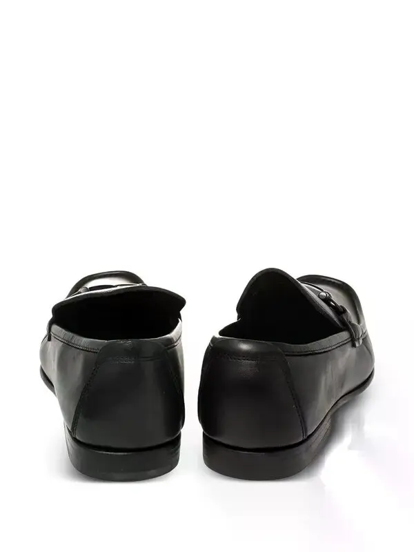 FERRAGAMO Calf Leather Gancini Detail Loafers
