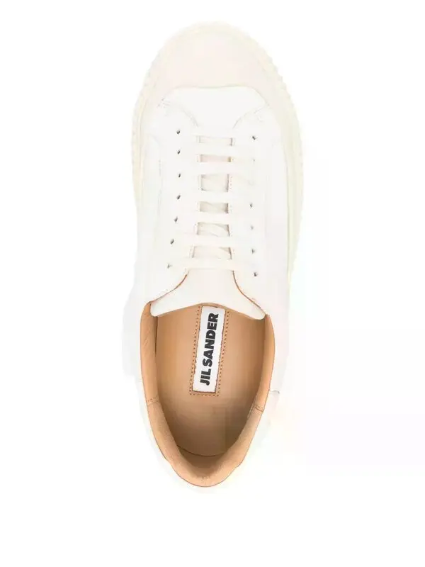 JIL SANDER Leather Flatform Sneakers - Neutrals