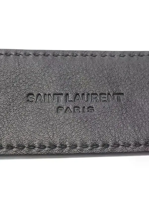 Saint Laurent Cassandre Logo Buckle Belt - Black