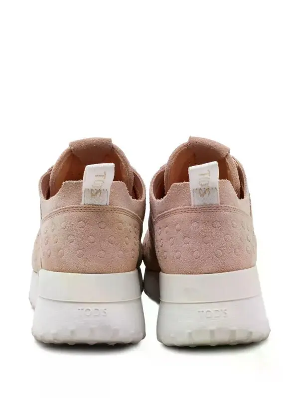 TOD'S Suede Perforated Lace Up Sneakers - Pink