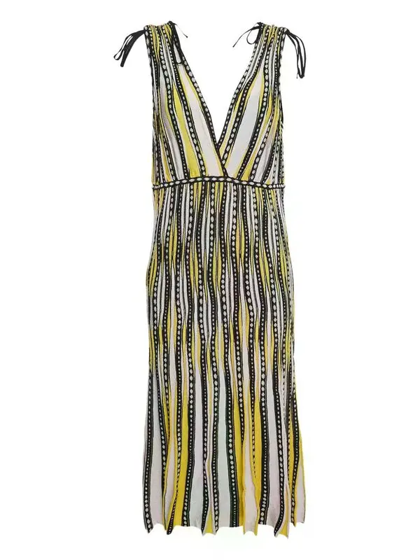 Missoni Striped Pleated Midi Dress