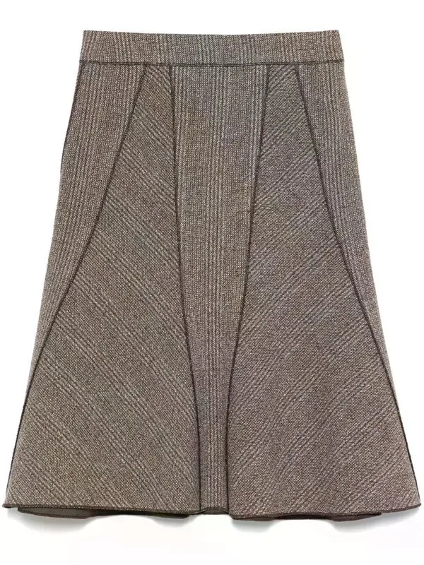 Prada 2000s Mini-check Midi Skirt
