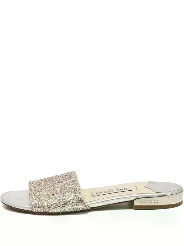 JIMMY CHOO Shiny Leather Sandals - Grey