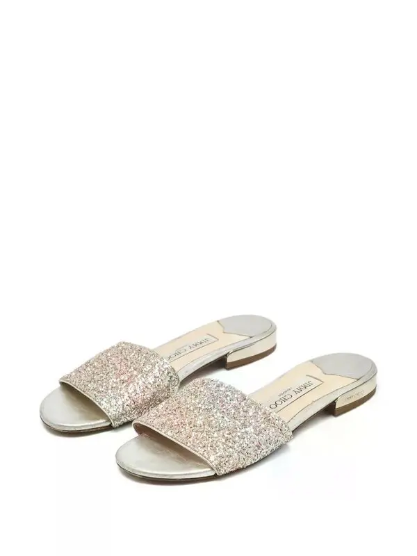 JIMMY CHOO Shiny Leather Sandals - Grey