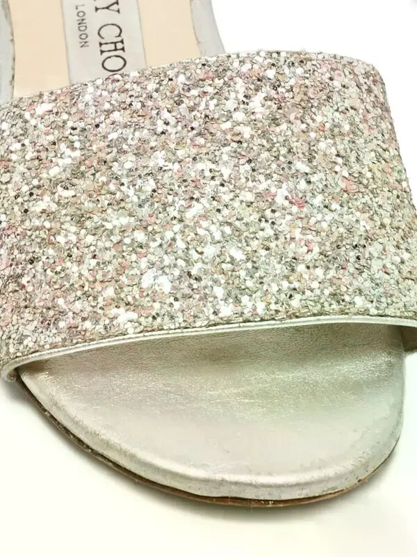 JIMMY CHOO Shiny Leather Sandals - Grey