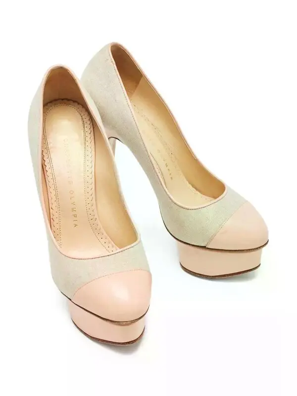 CHARLOTTE OLYMPIA 140mm Canvas Platform Pumps