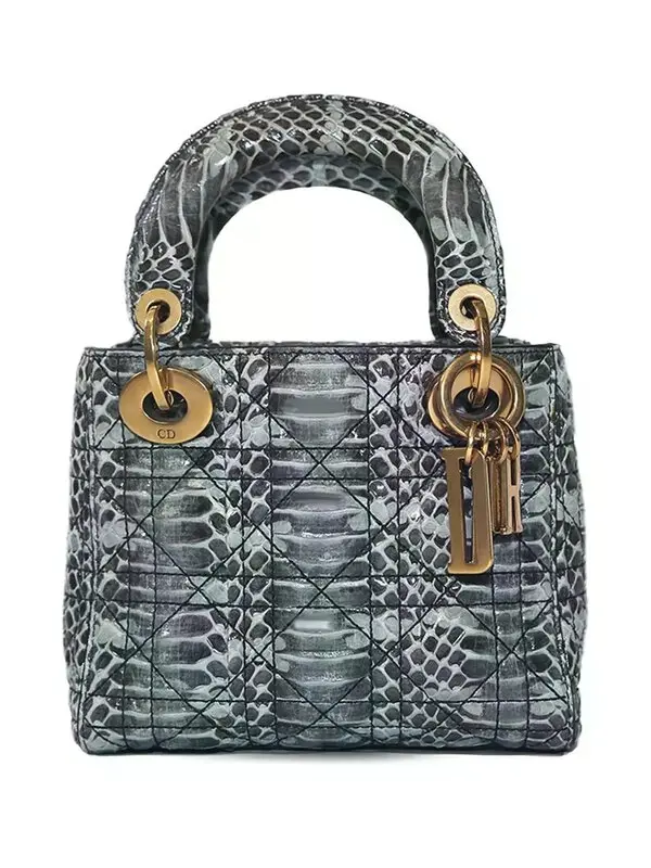 Dior Lady Mini Tote Bag - Grey