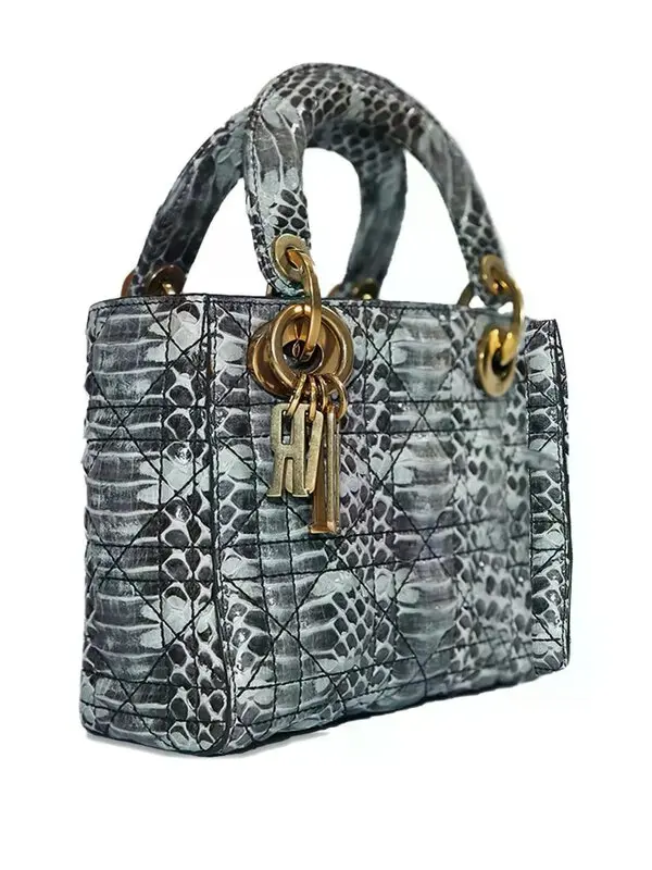 Dior Lady Mini Tote Bag - Grey