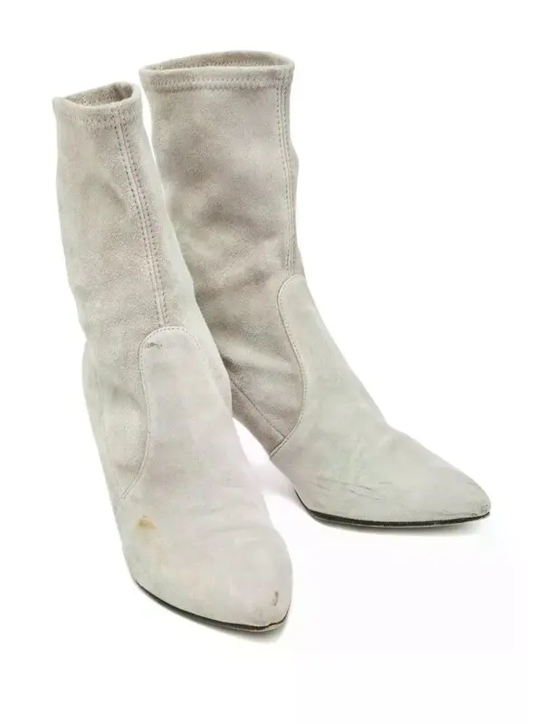 STUART WEITZMAN 80mm Suede Pointed-toe Boots - Grey